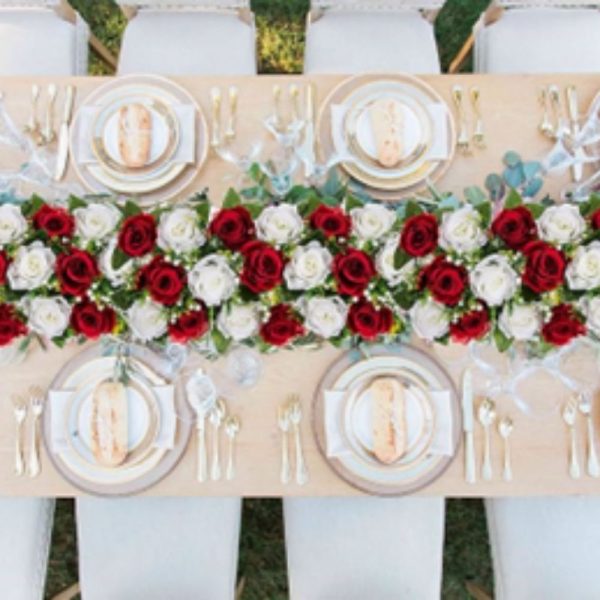Red & White Row Centerpiece - Elim Online Store