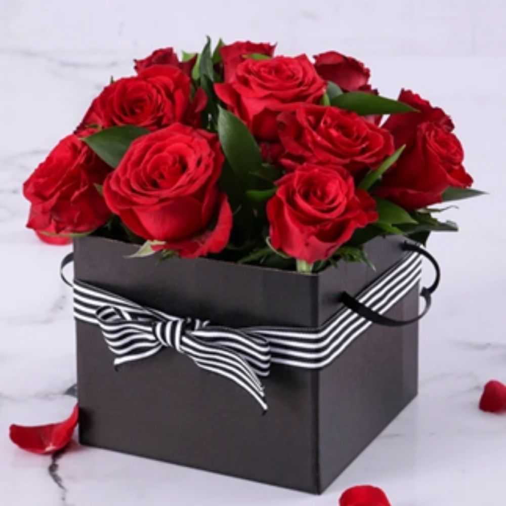 10 Red Roses Box Ribbon - Elim Online Store